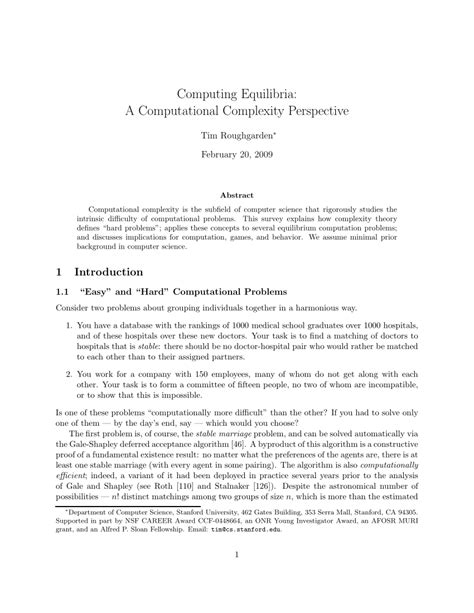 Pdf Computing Equilibria A Computational Complexity Perspective