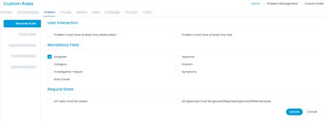 Problem Custom Rules Serviceops