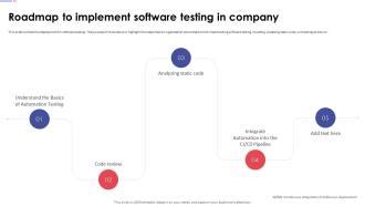 Automation Testing For Quality Assurance Roadmap To Implement Software Testing In Company PPT