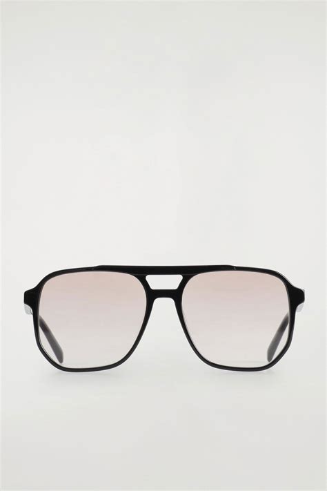 Cos Oversized Square Frame Aviator Sunglasses In Black Endource