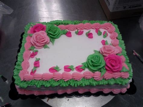 Simple Rose Cake With White Frosting