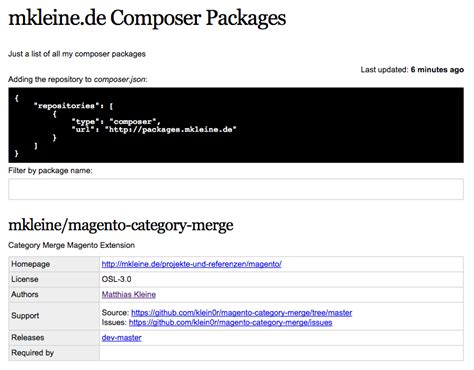 Eigenes Composer Repository Mit Satis › Mkleine De