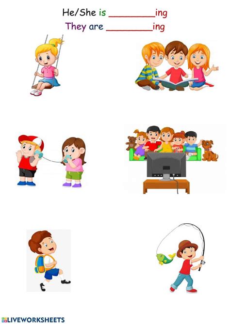 Actions Present Continuous Worksheet Live Worksheets