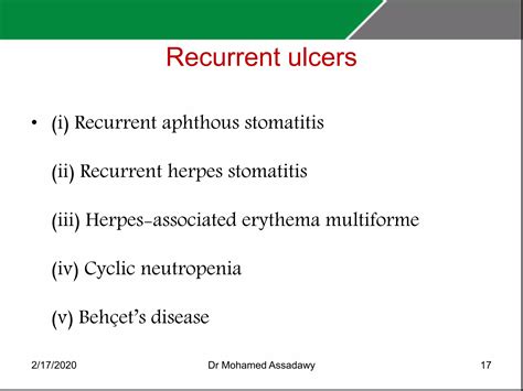 Oral Ulceration Dr Mohamed Assadawy Pptx