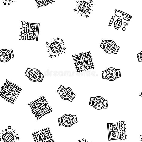 Tech Enthusiast Geek Nerd Man Seamless Pattern Vector Stock