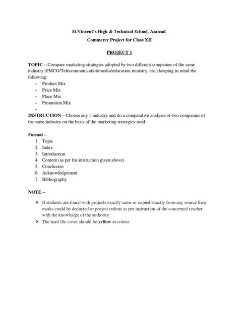 Commerce Project Std 12 Pdf