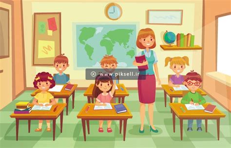 طرح وکتور پس زمینه کارتونی و گرافیکی کلاس درس با فرمتهای Eps و Ai