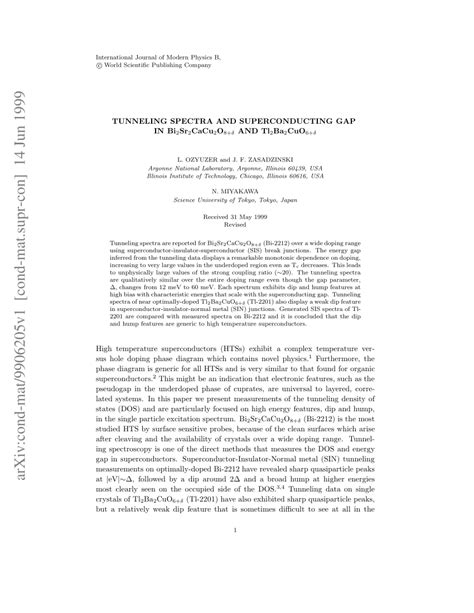 Pdf Tunneling Spectra And Superconducting Gap In Bi Sub 2 Sr Sub 2