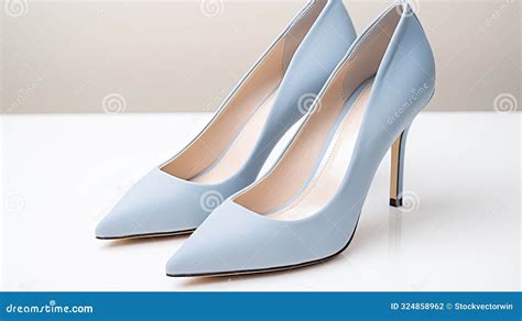 Luxurious Blue Wedding Shoes Stock Illustration Illustration Of