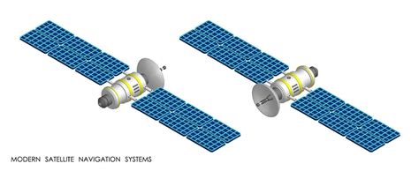 Isometric Satellite With Open Solar Panels Fly And Transmit Communication Signal Satellite