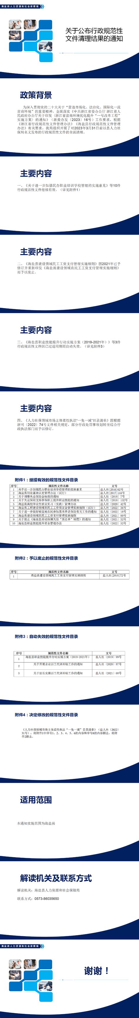 主要负责人视频解读海盐县人力资源和社会保障局关于公布行政规范性文件清理结果的通知的解读