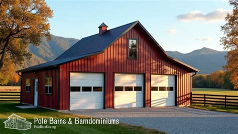 Awesome 3 Car Pole Barn Garage Design Ideas