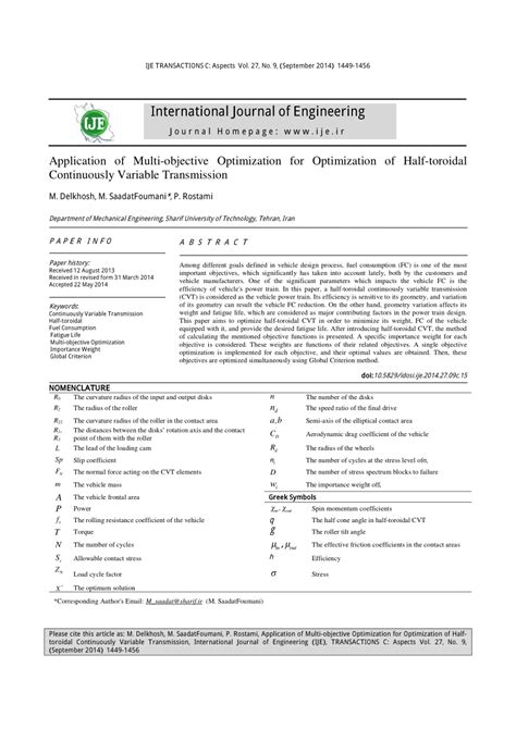 Pdf Application Of Multi Objective Optimization For Optimization Of
