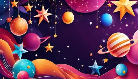 Colorful Stars And Space Premium Ai Generated Image