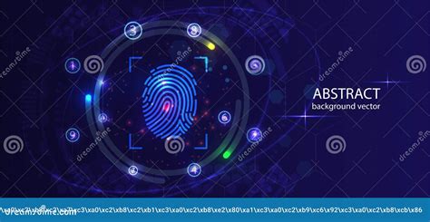 Security Background With Lock Finger Print Scanningabstract Digital