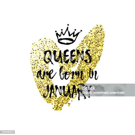 인기 있는 문구 퀸 즈 Freehand 왕관과 심장으로 1 월에 태어난 다 T 셔츠 인사말 카드 축 하 메시지 엽서 인쇄 생산을 위한 서식 파일 디자인 0명에 대한 스톡