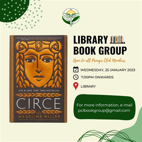 Library Book Group Circe By Madeline Miller Panaga Club
