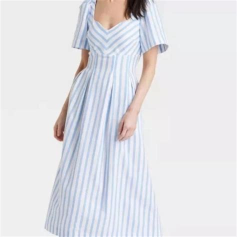 A New Day Dresses A New Day Striped Midi Dress Poshmark