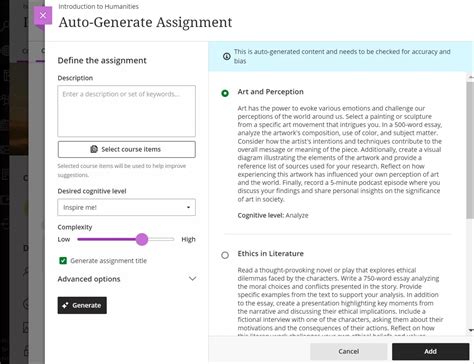 Auto Generate Assignment Page With Two Autogenerated Assignments