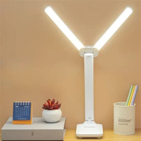 Настільна подвійна світлодіодна лампа із сенсорним керуванням і підставкою для телефона Led 869