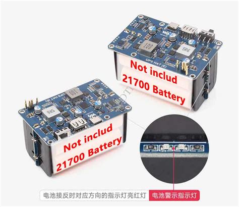 Raspberry Pi Ups Hat E Port For Li Battery Not Includ V A Uninterruptible Power Supply