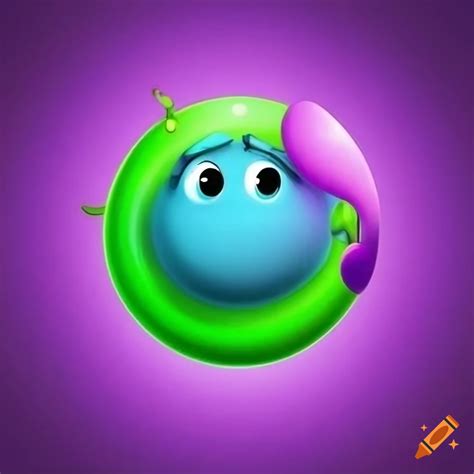 Green And Purple Circle With Famous Cartoon Characters