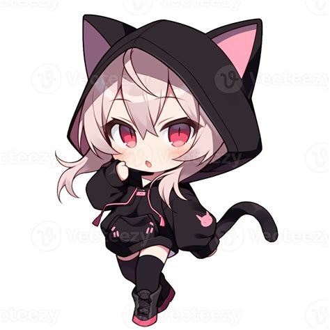 Chibi Girl With Cat