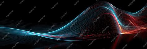 Premium Photo Abstract Flowing Data Wavy Digital Background Generative Ai