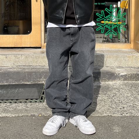 키다 유니섹스 세미 와이드 데님 팬츠 흑청 1c 위시버킷