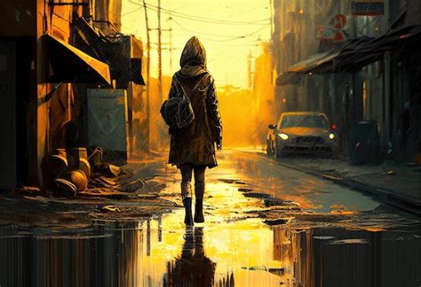 Premium Ai Image Women Walk Illustration Ai Generative