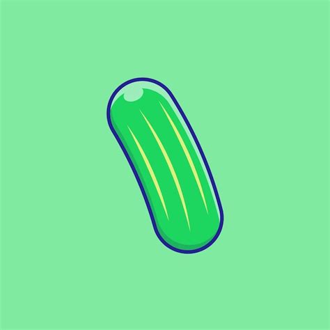 Premium Vector Cute Green Cucumber Cartoon Vector