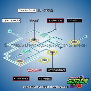 ロックマンエグゼ1インターネットエリア3の攻略マップ出現する敵