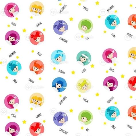 خرید و قیمت دانلود مجموعه وکتور آیکون تخت دخترانه زودیاک پترن علائم