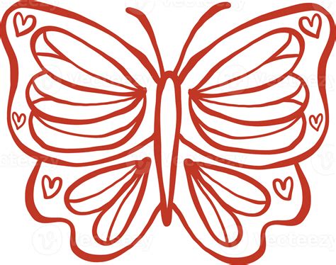 Retro Butterly Outline 55780695 Png