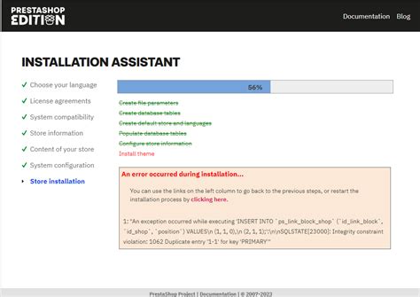 error during installing ps 8 1 1 php7433 installing prestashop for