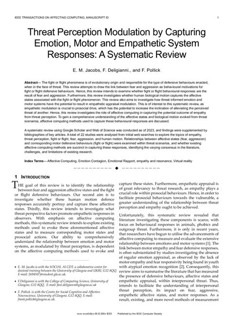 Threat Perception Modulation By Capturing Emotion Motor And Empathetic System Responses A