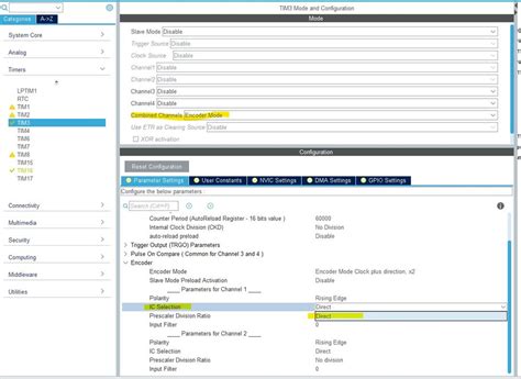 Solved Stm32cubeidestm32g4 Encoder Mode Select Internal Stmicroelectronics Community