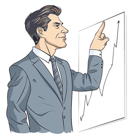 Premium Photo A Drawing Of A Man Pointing At A Graph That Says The Graph