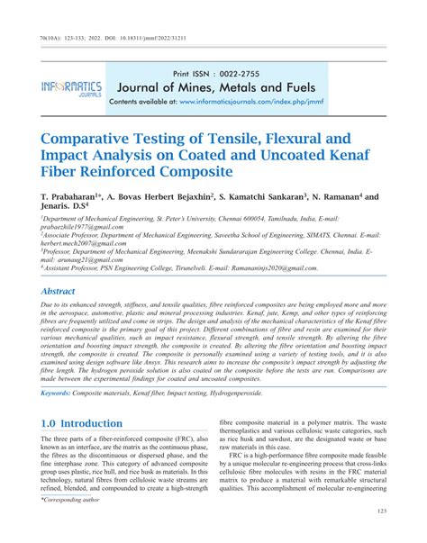 Pdf Comparative Testing Of Tensile Flexural And Impact Analysis On Coated And Uncoated Kenaf
