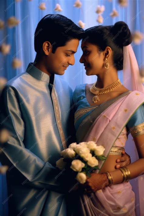 Влюбленная индийская пара празднует день предложения вместе Ai сгенерированное изображение