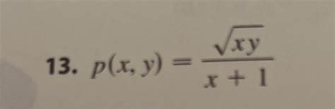 Solved 13 Pxyx1xy