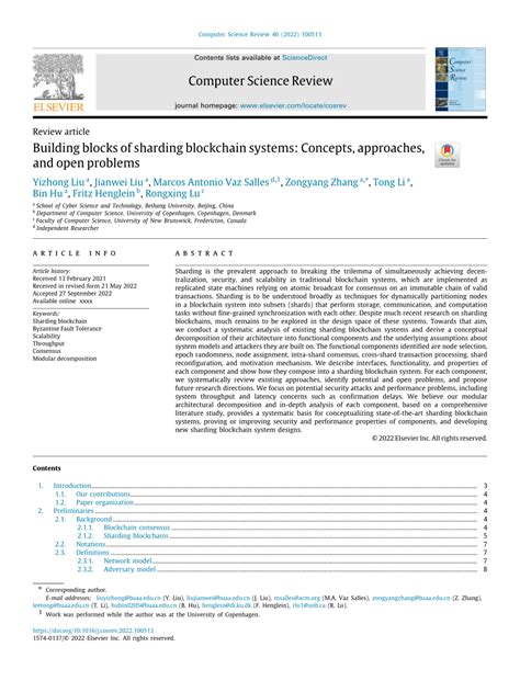 Pdf Building Blocks Of Sharding Blockchain Systems Concepts