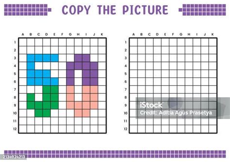 그림을 복사하고 그리드 이미지를 완성합니다 사각형으로 그리는 교육용 워크시트 셀 영역 색칠 유치원 활동 어린이 게임 만화 벡터