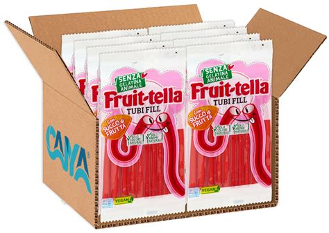 Fruit Tella Tubi Fill Caramelle Fragola 125g Caiya Delicious