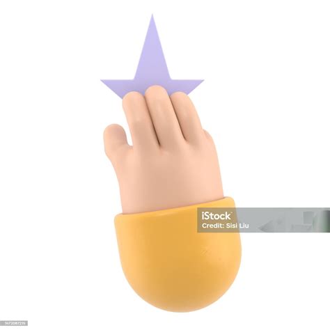 만화 제스처 아이콘 모형터치 스크린 제스처 라인 아이콘3d 그림 세 손 아래로 스 와이프 만화 캐릭터 손 흰색 배경에 3d 렌더링 3차원 형태에 대한 스톡 사진 및 기타