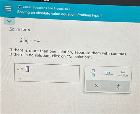 Solved Linear Equations And Inequalitiessolving An Absolute