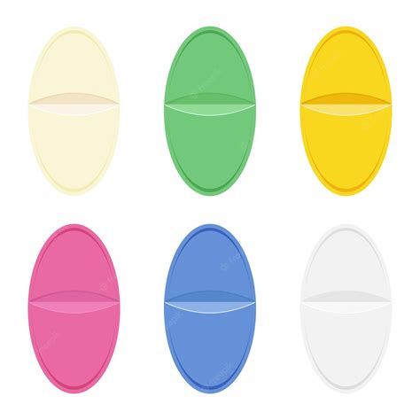 Premium Vector Oval Colorful Tablets Set Isolated On White Background