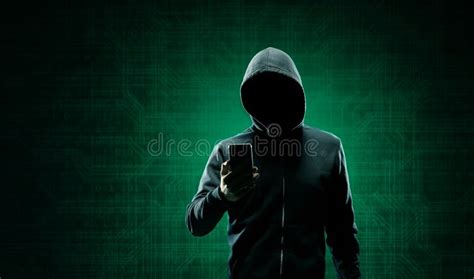 Hacker Over Abstract Digital Background With Elements Of Binary Code And Computer Programs