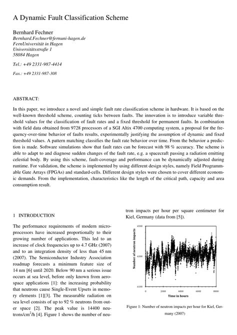 Pdf A Dynamic Fault Classification Scheme