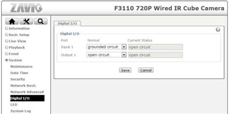 Network Ip Camera Digital Io Alarm Input Output Setup